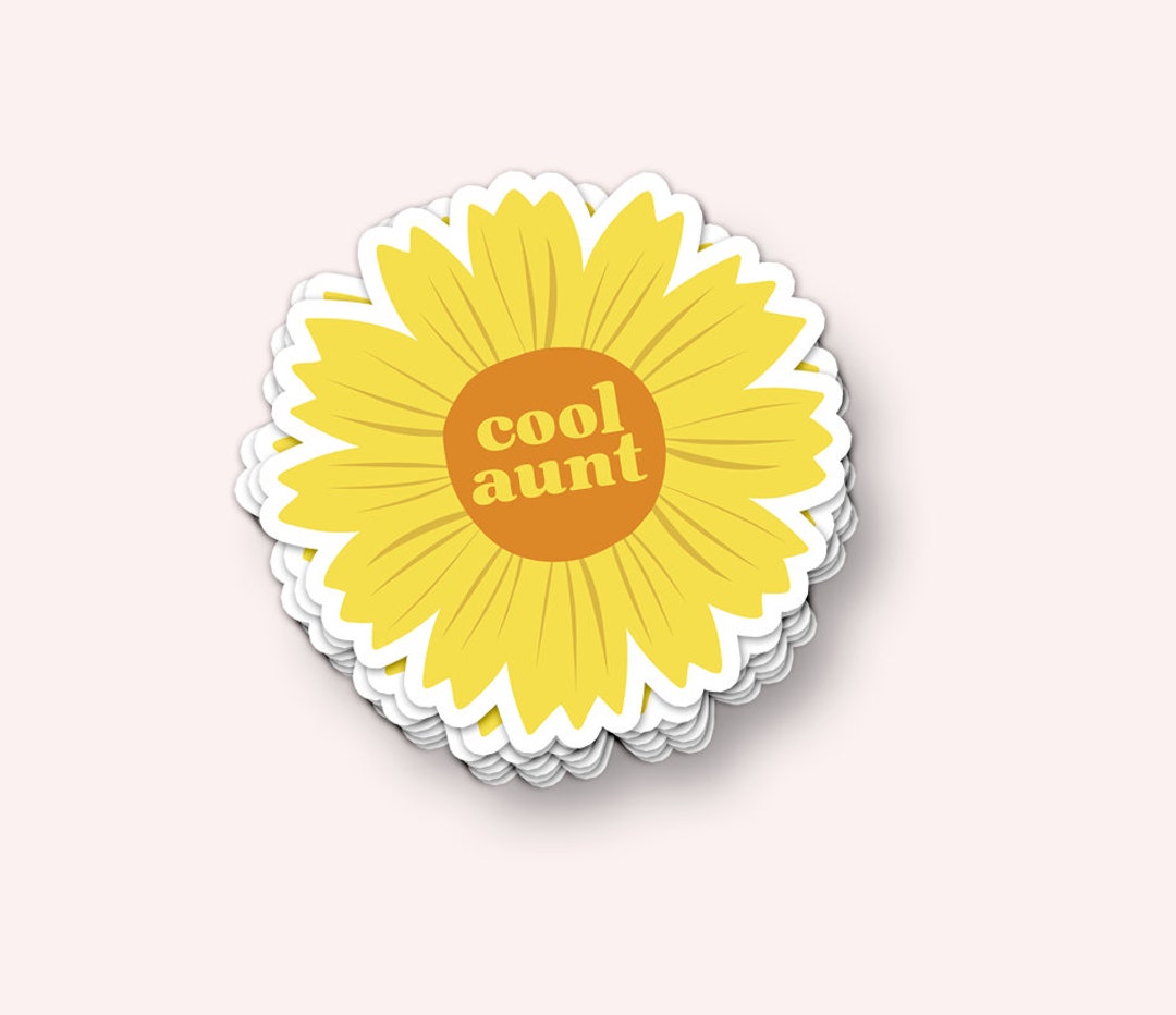 Cool Aunt Sunflower Vinyl Sticker (waterproof, UV Resistant, Sticker ...