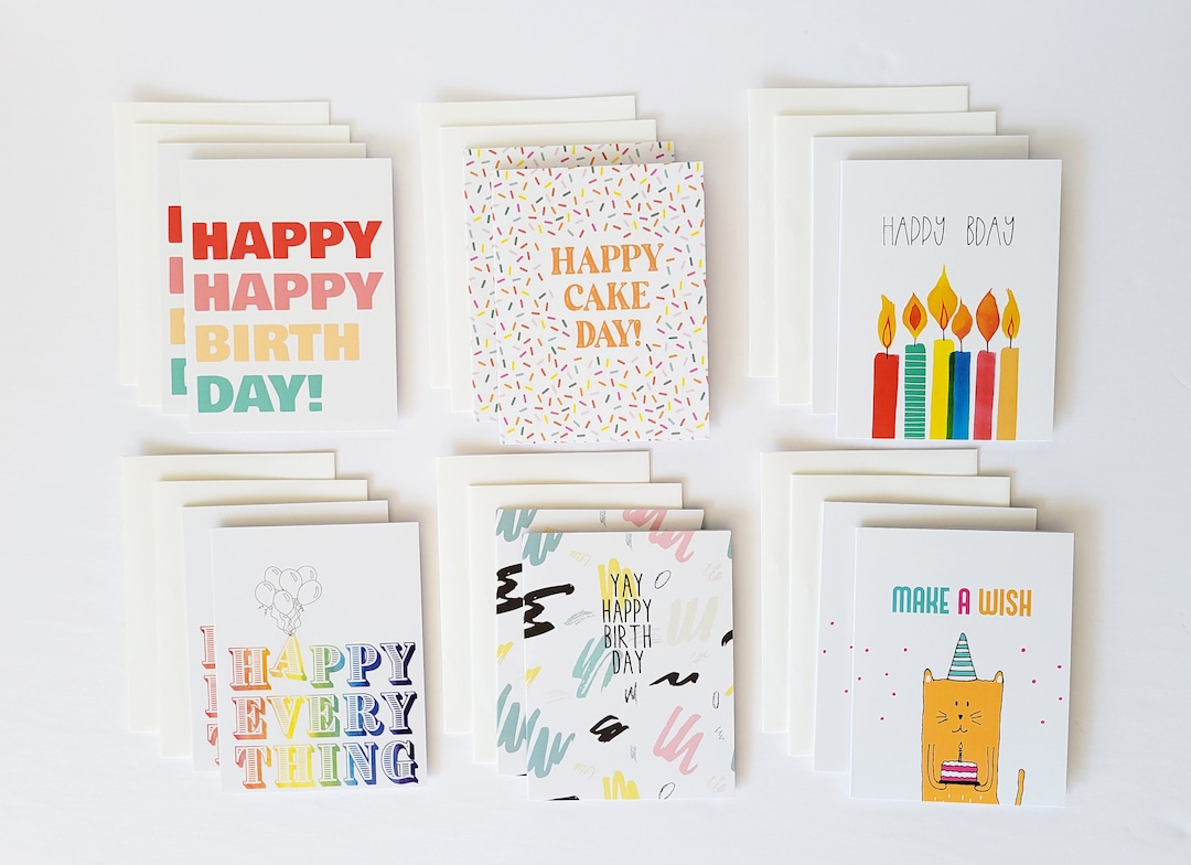 Birthday Greeting Card Bundle With Envelopes (12-pack, A2 Size ...