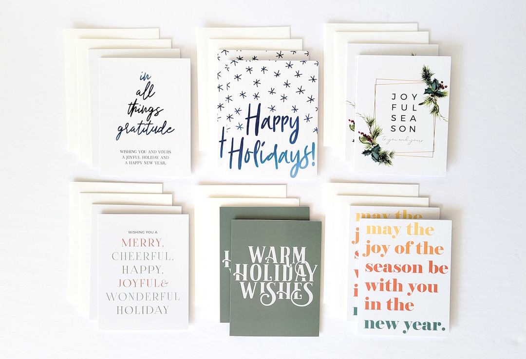 Holiday Greeting Card Bundle With Envelopes (12-pack, A2 Size) Greeting ...