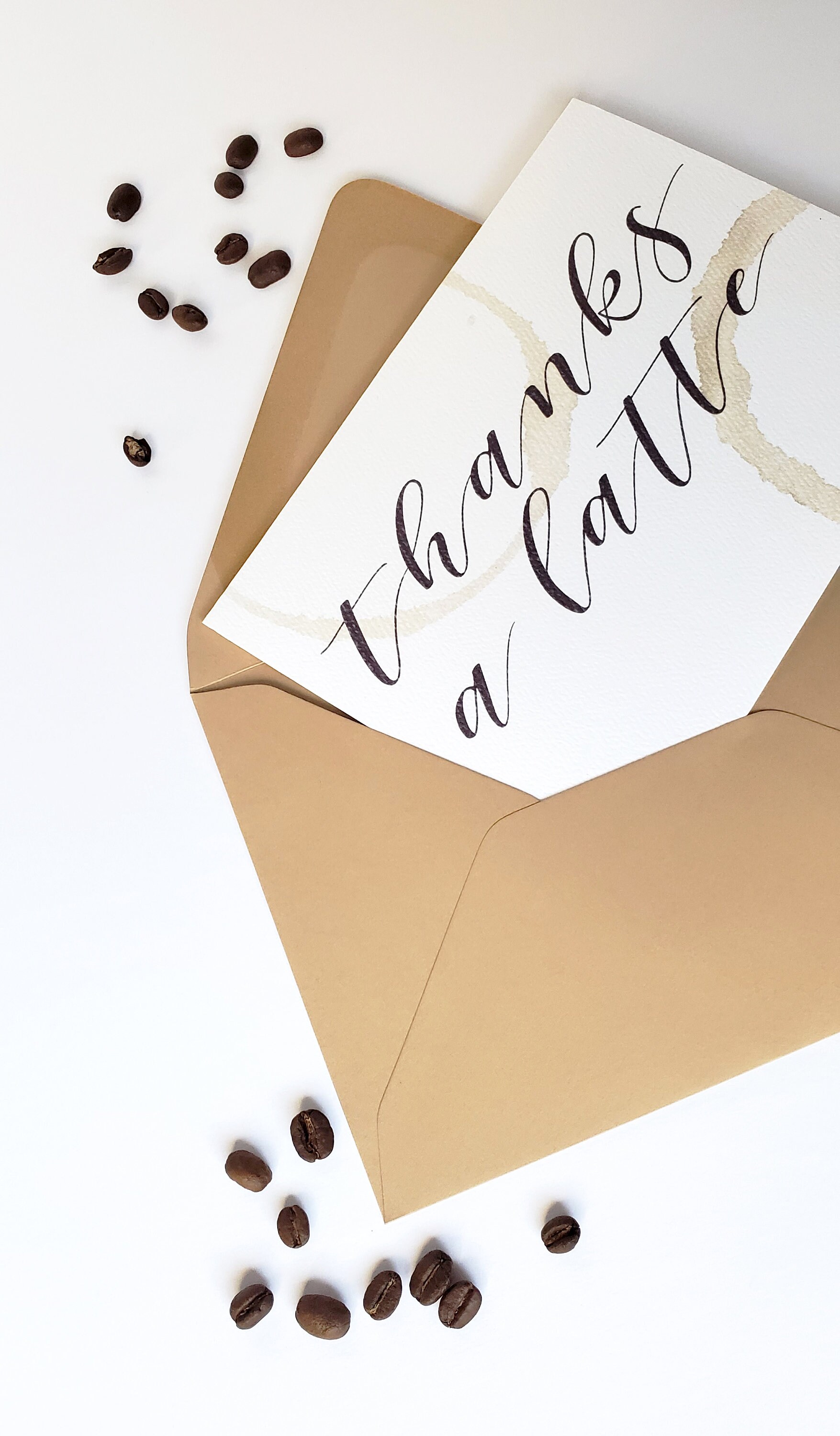 Thanks a Latte Thank You Greeting Card With Envelope (thank You Card ...