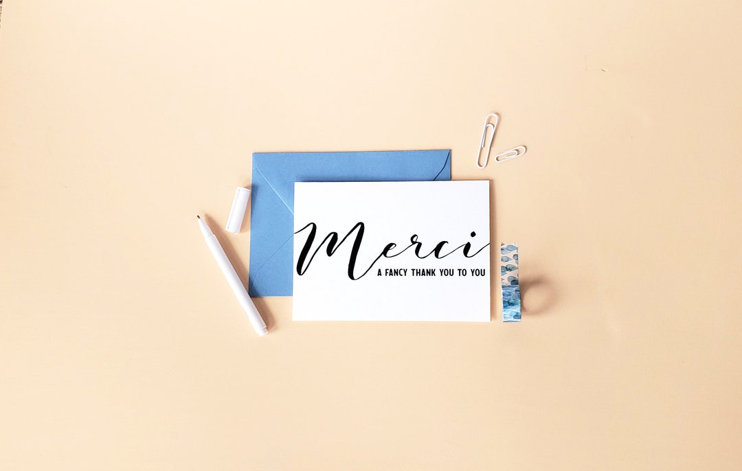 Merci Fancy Thank You Card With Matching Envelope (thank You Gift ...