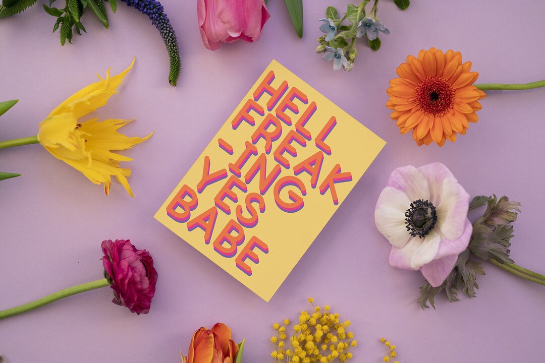 Hell Freaking Yes Babe Congratulations Card With Envelope card for ...