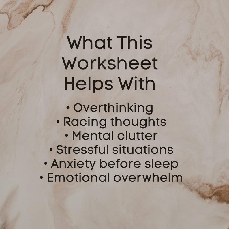 Worry Dump Worksheet Printable | Anxiety Release PDF | Overthinking ...