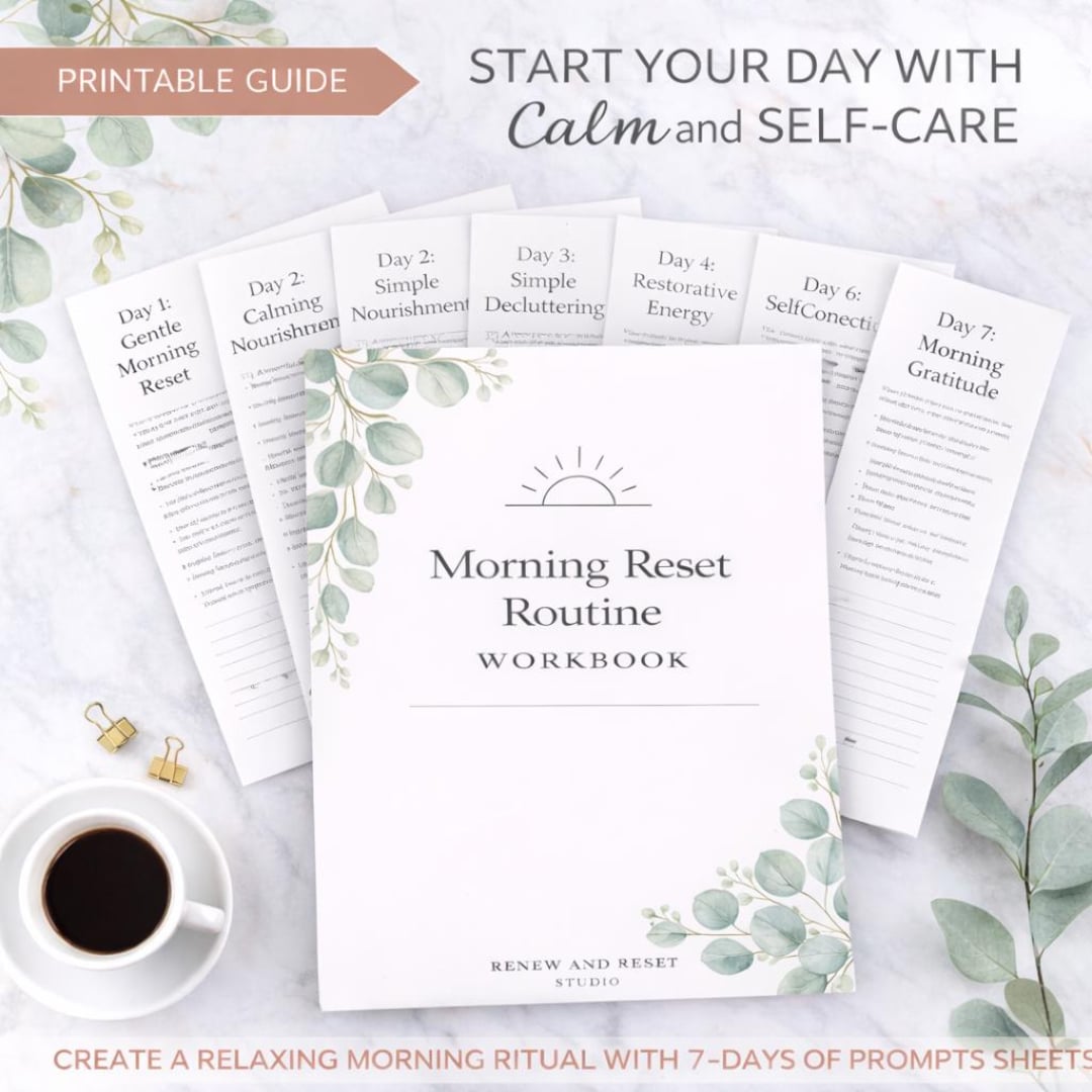 Morning Reset Routine Workbook | Printable Journal | Daily Mindfulness ...