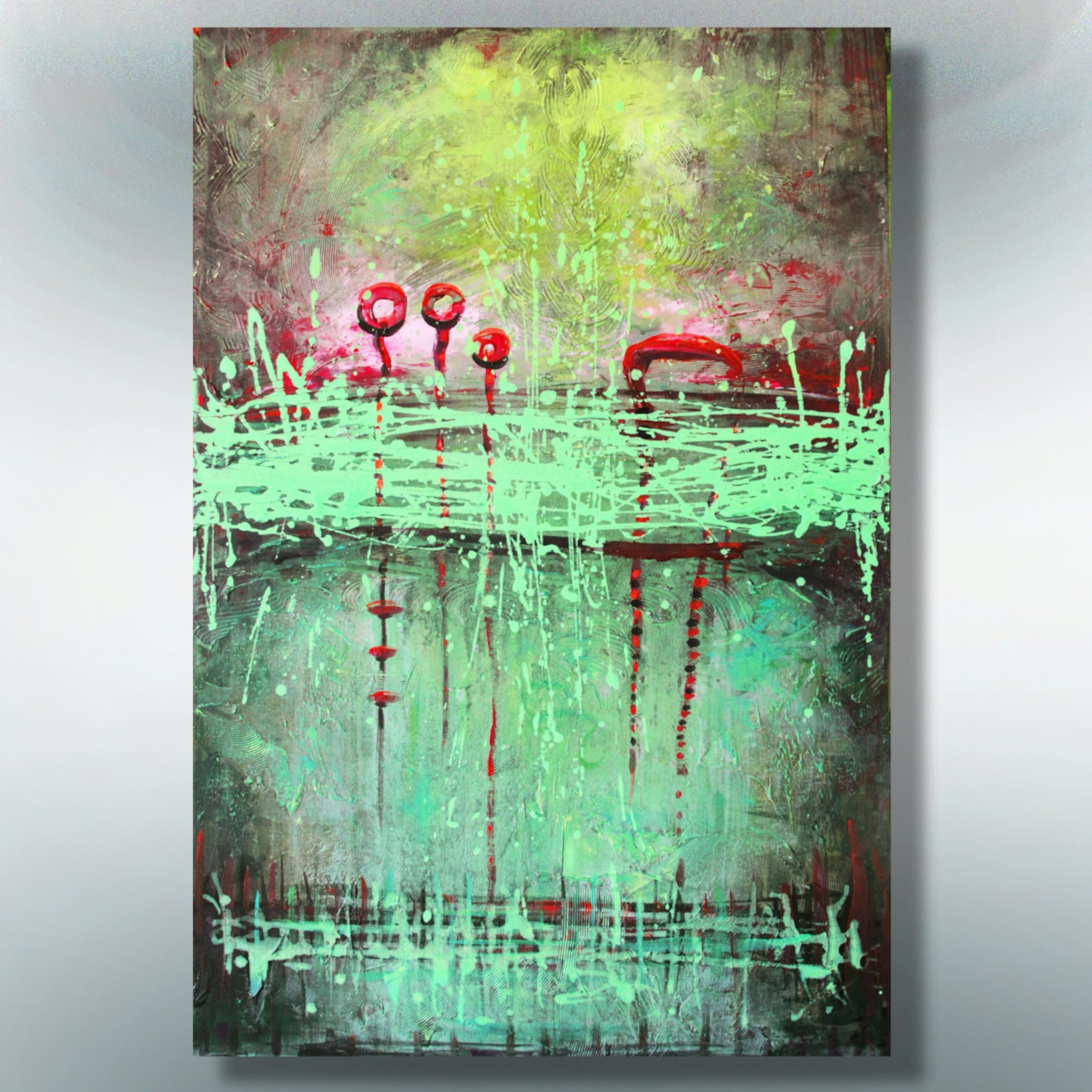 Art Painting Original Painting ABSTRACT PAINTING Canvas Painting Green ...