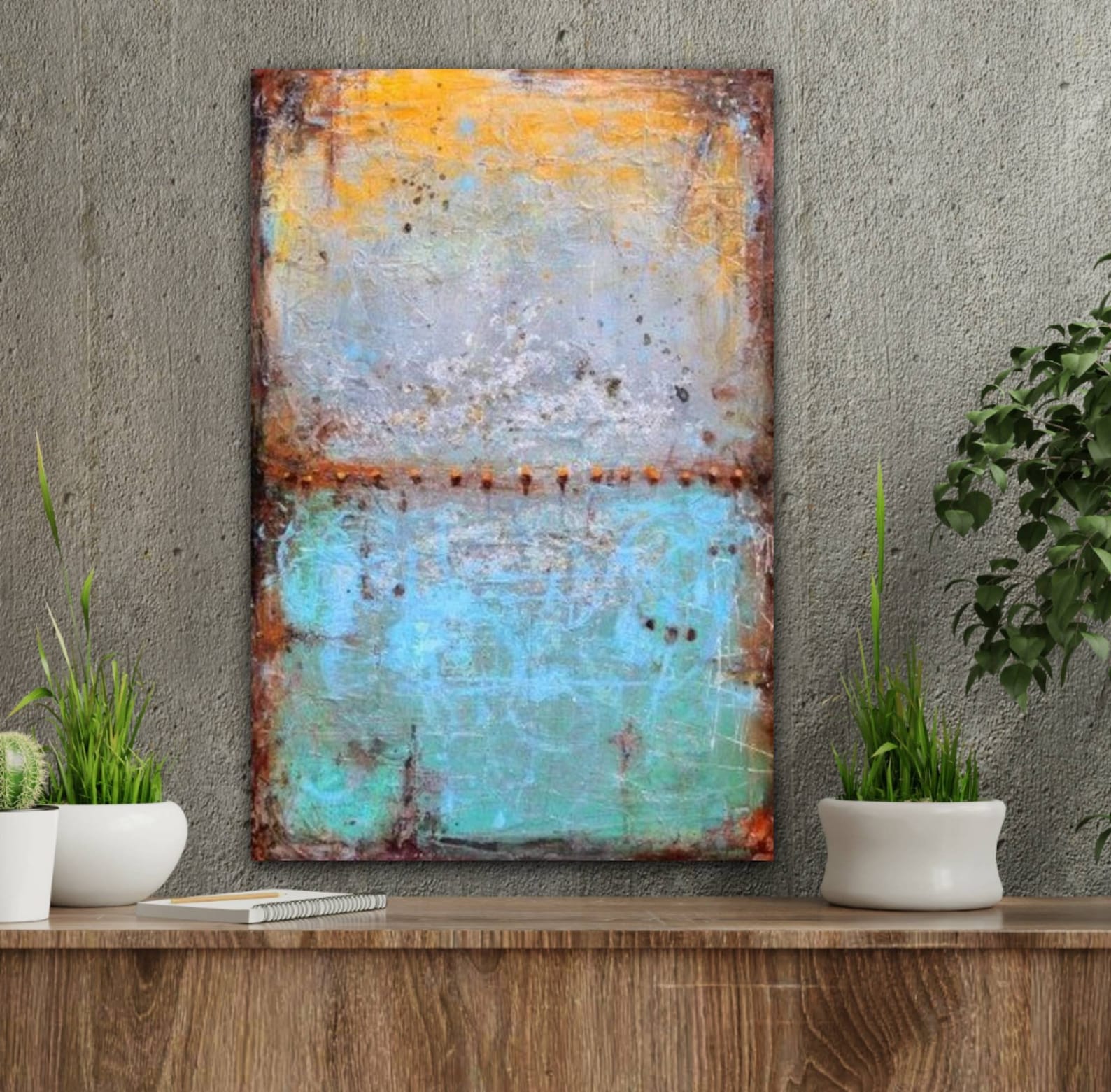 Silver Painting-original Painting on Canvas-metallic - Etsy