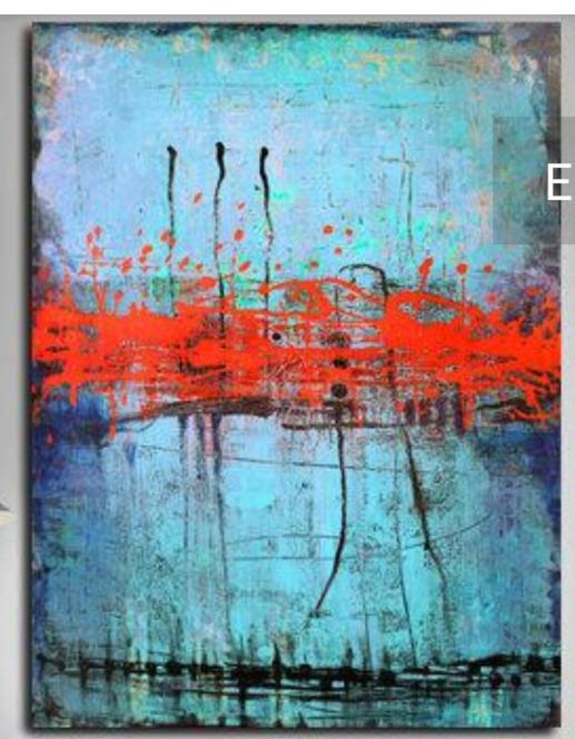 Abstract Painting on Canvas Acrylic Painting Original Painting ''red ...