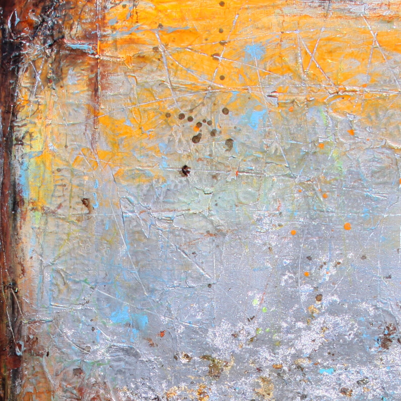 Silver Painting-original Painting on Canvas-metallic | Etsy