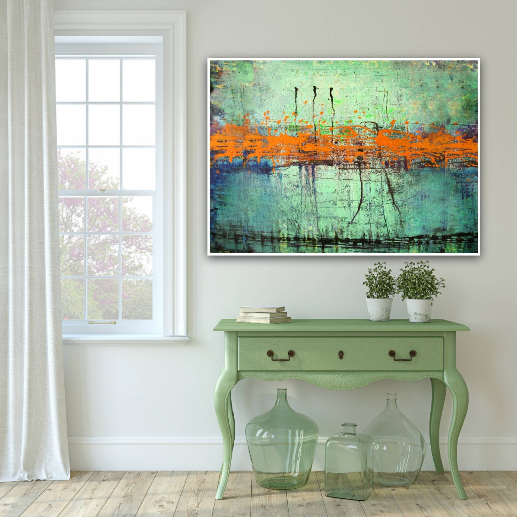 Abstract Painting Original Acrylic on Canvas Color Wall Orange - Etsy