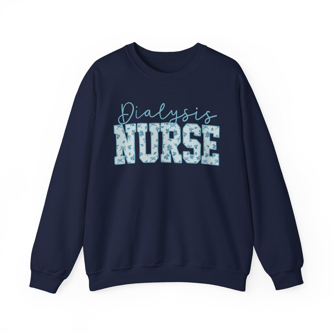 Dialysis Nurse Sweatshirt | Floral Lettering - Etsy