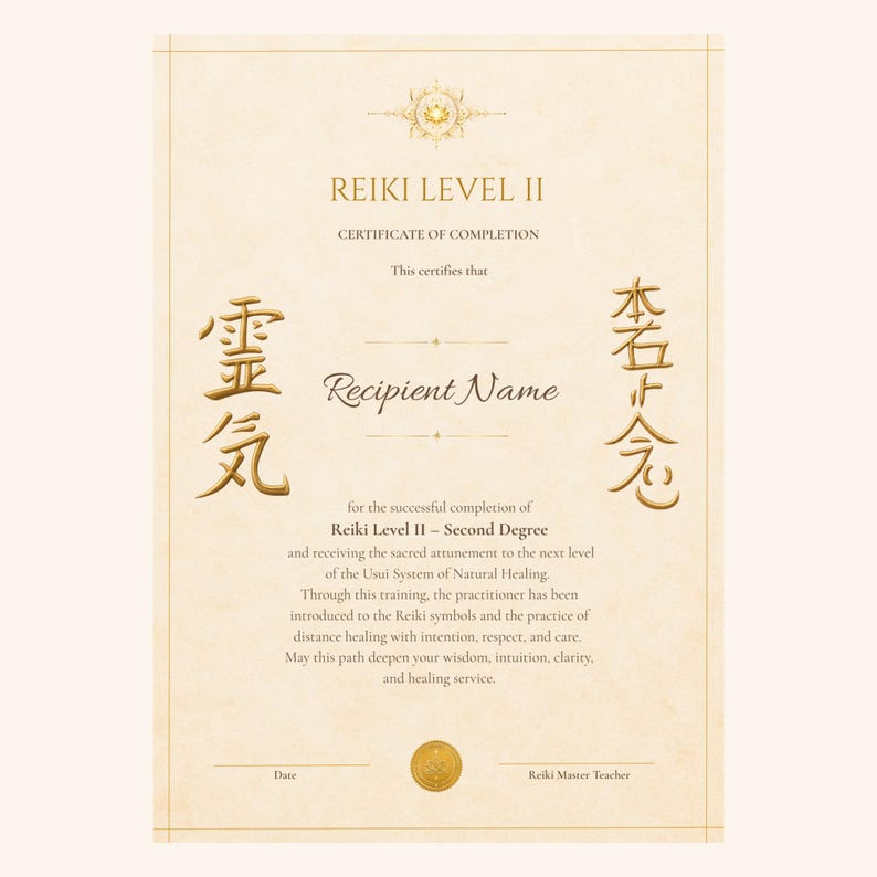 Reiki Certificate Template Bundle Canva, Editable Reiki Certificates ...