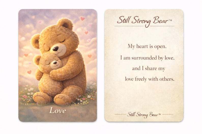 Printable Affirmation Cards for Kids and Adults 4x6 Still Strong Bear ...