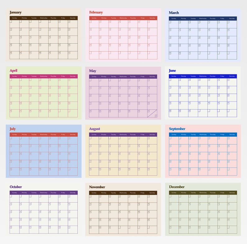 2026 Monthly Calendar Printable, Minimalist Design (digital Download ...