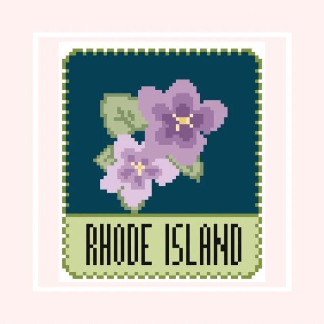 Rhode Island State Flower (violet) Stamp, Cross Stitch Pattern - Etsy