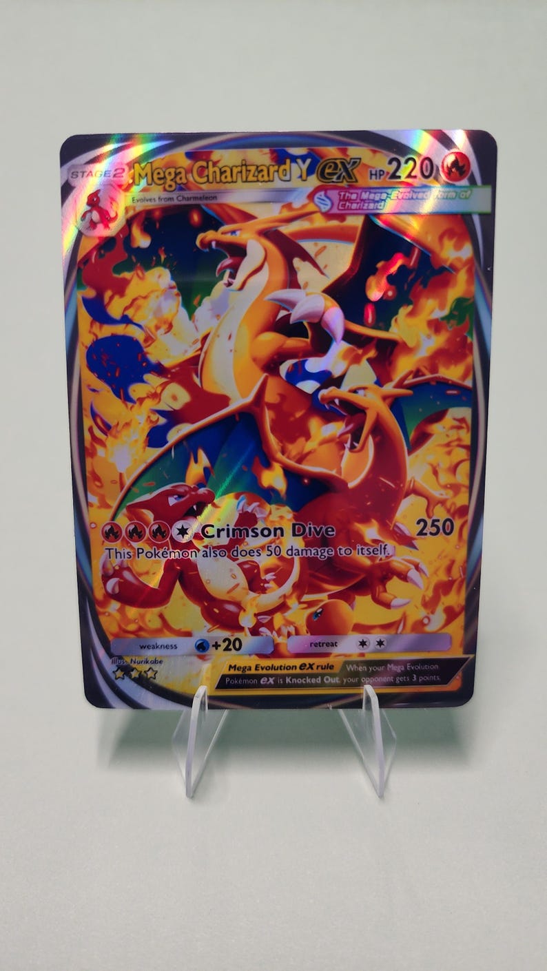 Mega Charizard Y Ex - Pokemon Pocket Card - Immersive Holo Full Art ...