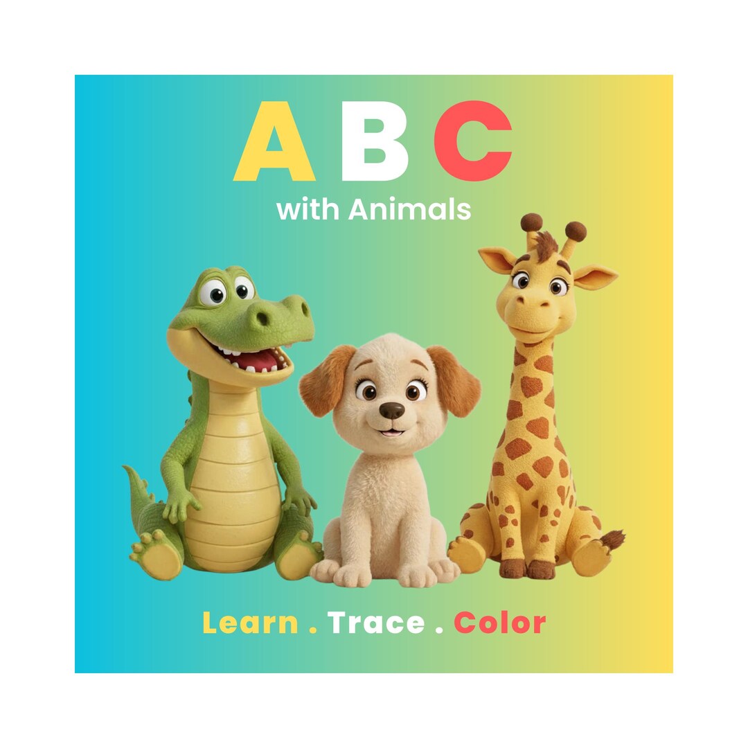 ABC With Animals Learn Trace Color Alphabet Activity Book for Kids ...