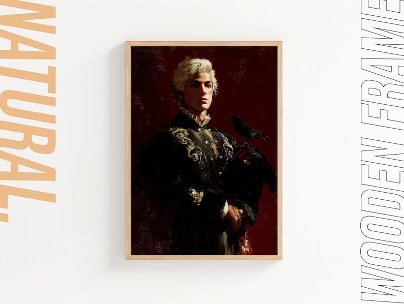 Gothic Vampire Noble Raven Canvas Print – Dark Fantasy Elf Portrait ...