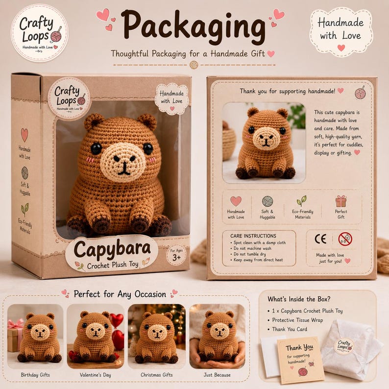 Capybara Crochet Pattern PDF | Beginner Amigurumi Tutorial (digital ...