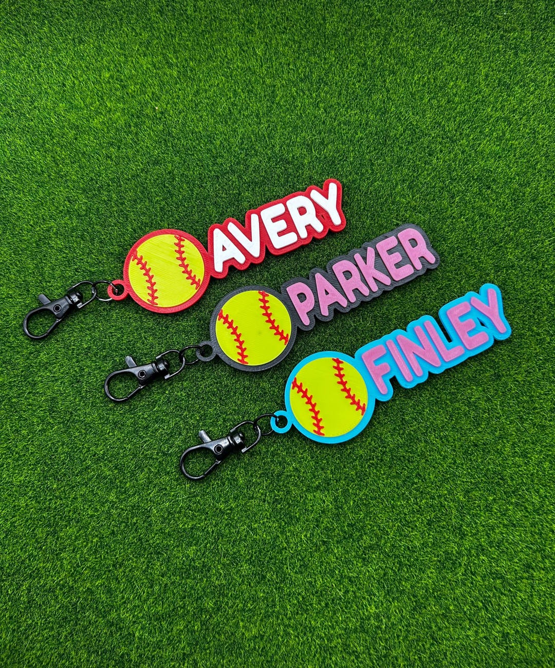 Personalized 3D Printed Softball Bag Tag | Custom Name Keychain, Player ...
