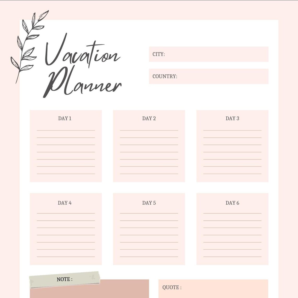 Printable Complete Travel Journal - Etsy
