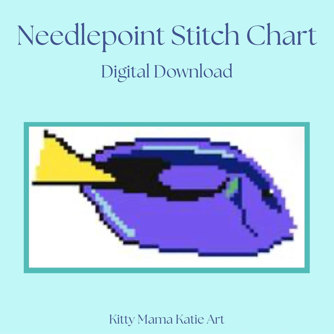 Bailey the Blue Tang Needlepoint Digital Chart - Etsy