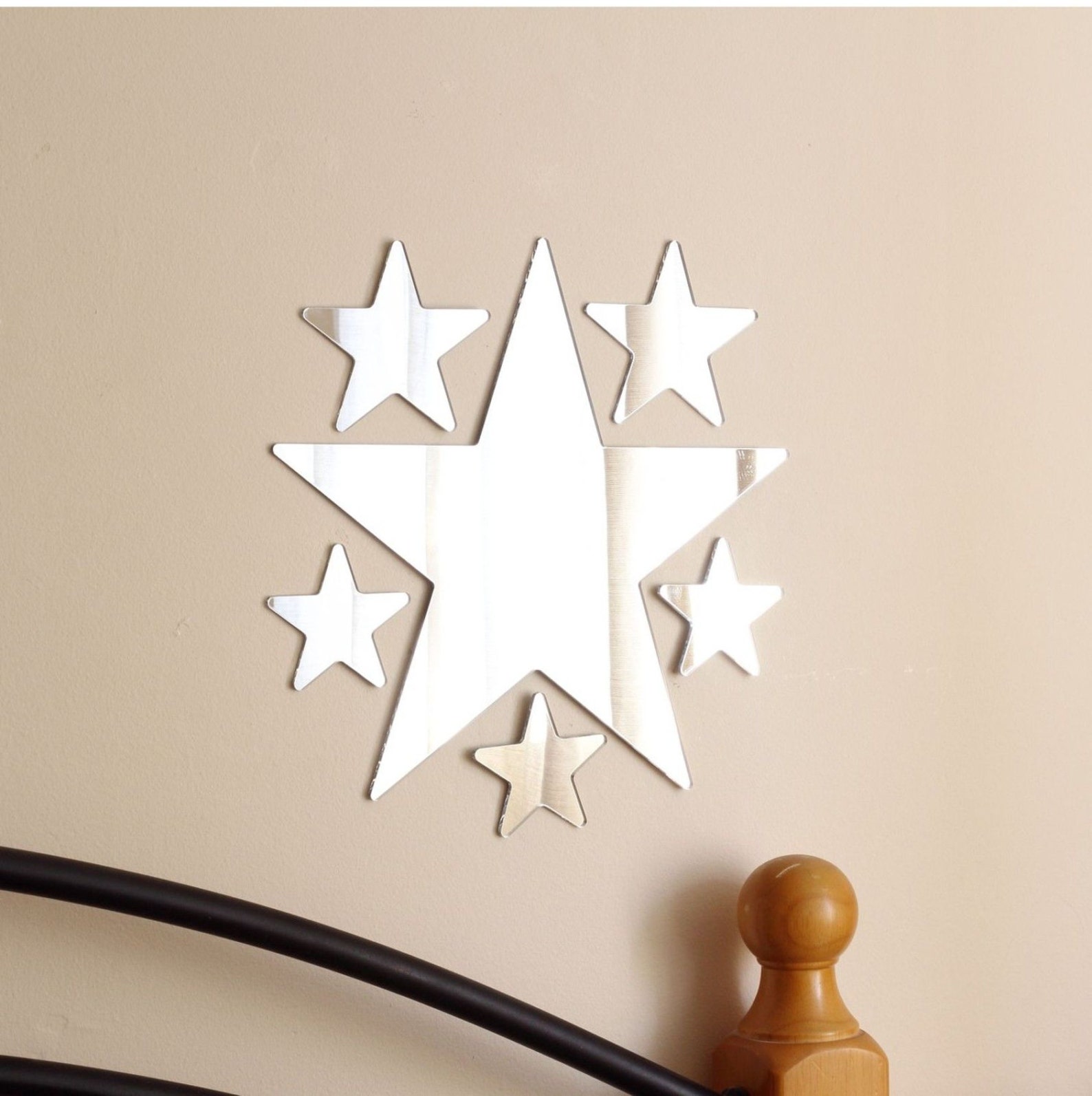 Large Star Wall Mirror Bedroom Bathroom Kitchen Living Room & Sticky ...