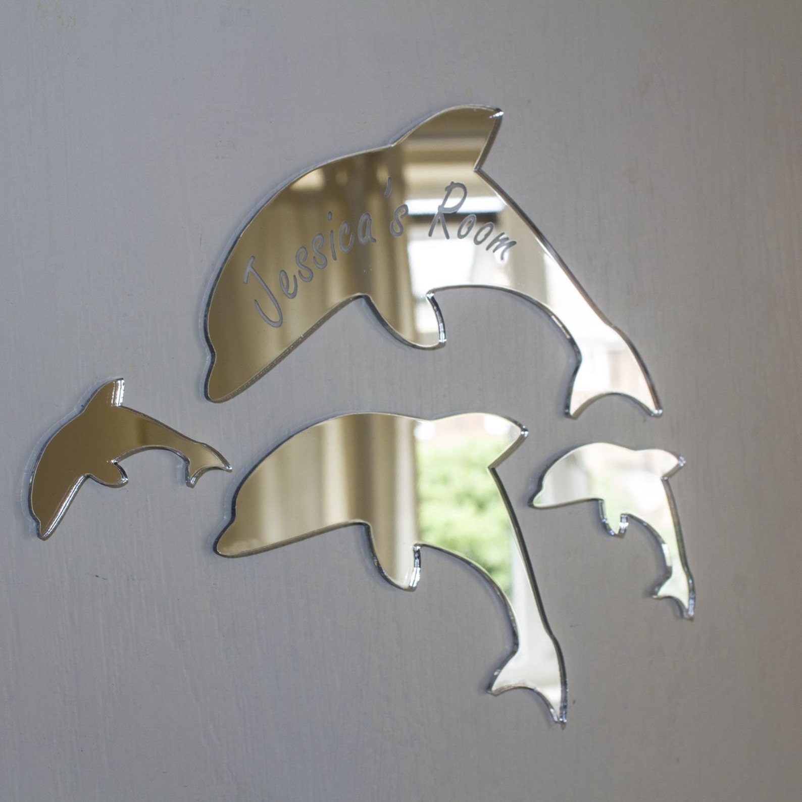 Dolphin Mirror Set Personalised Door Name Plaque Boy Girls Bed - Etsy