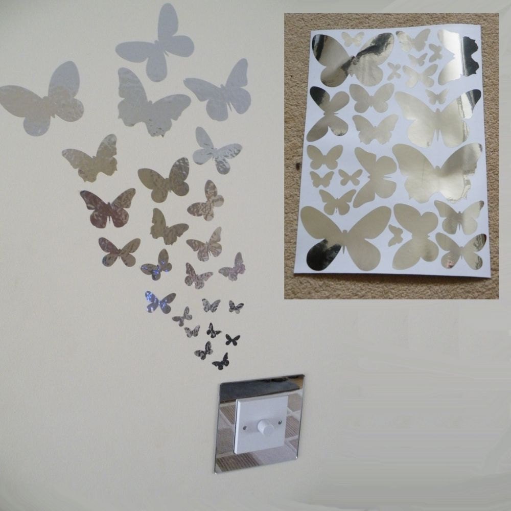 Mirror Butterfly Wall Stickers 1 Sheet of A4 - Etsy