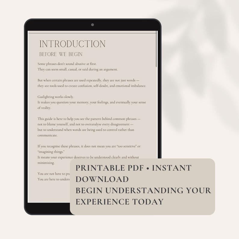 Gaslighting Phrases Workbook PDF | Emotional Abuse Awareness Guide ...