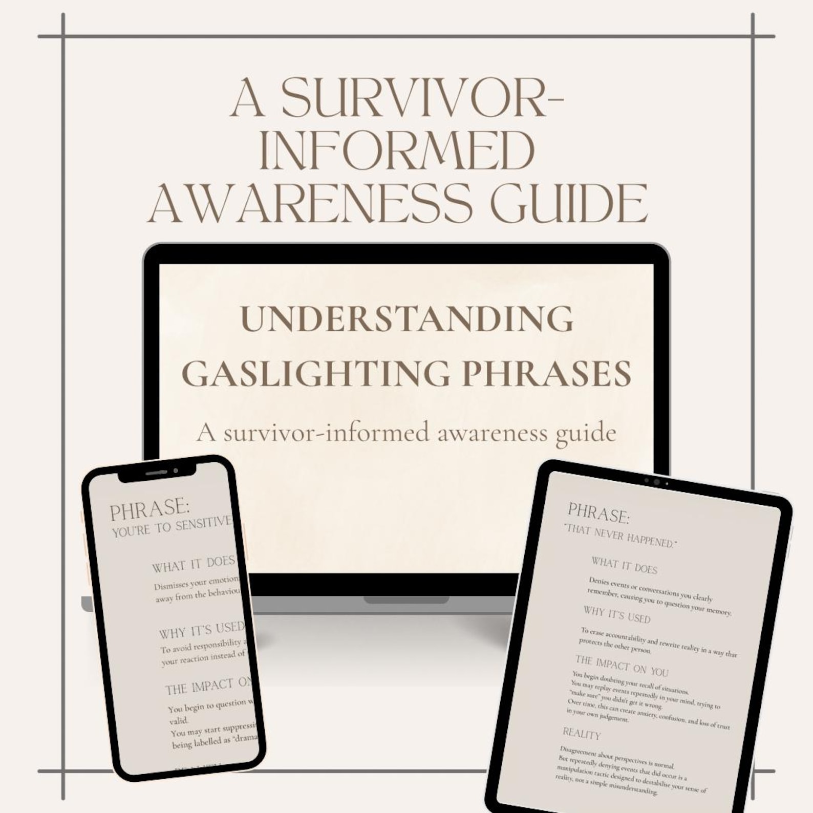 Gaslighting Phrases Workbook PDF | Emotional Abuse Awareness Guide ...