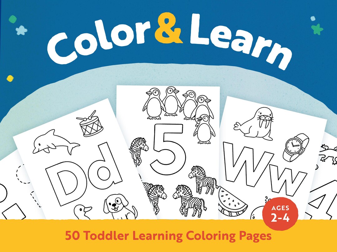 Little Learners: Color & Learn – 50 Printable Coloring Pages for ...