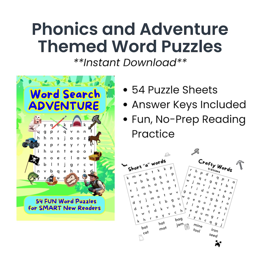 Phonics Word Search Printable for Grades K–3: Reading & Spelling ...