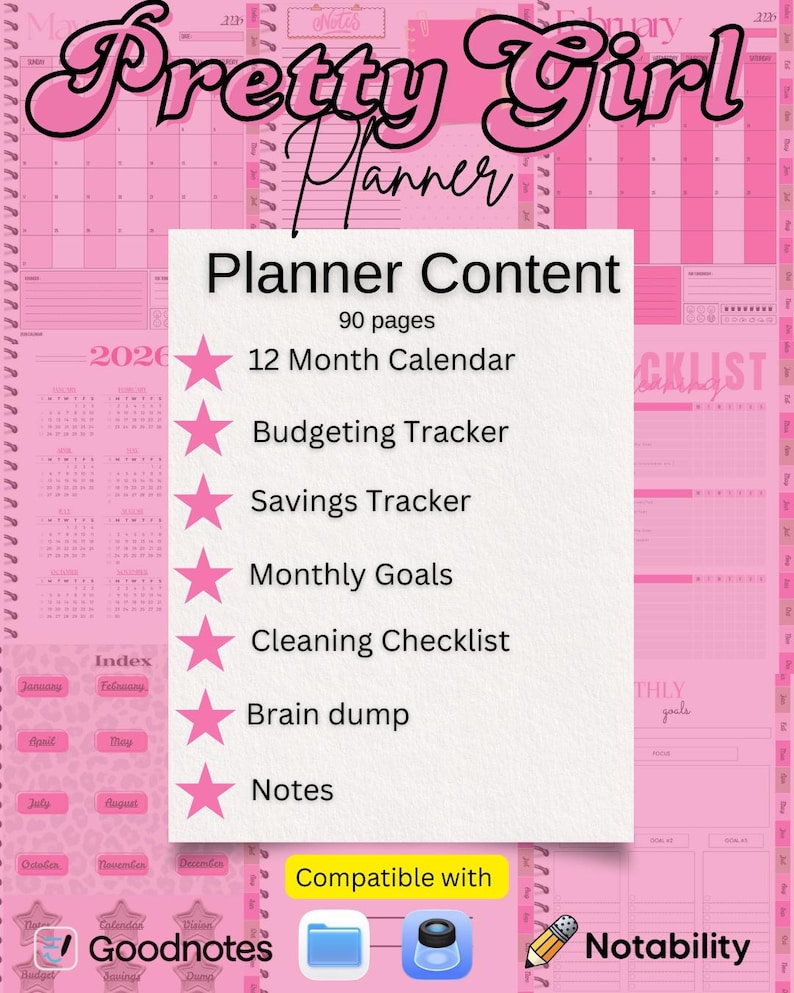 Pretty Girl Planner 2026 - Etsy