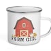 Farm Girl Enamel Mug, Farmhouse Mug, Farm Life, Farm Lover Mug, Chicken ...