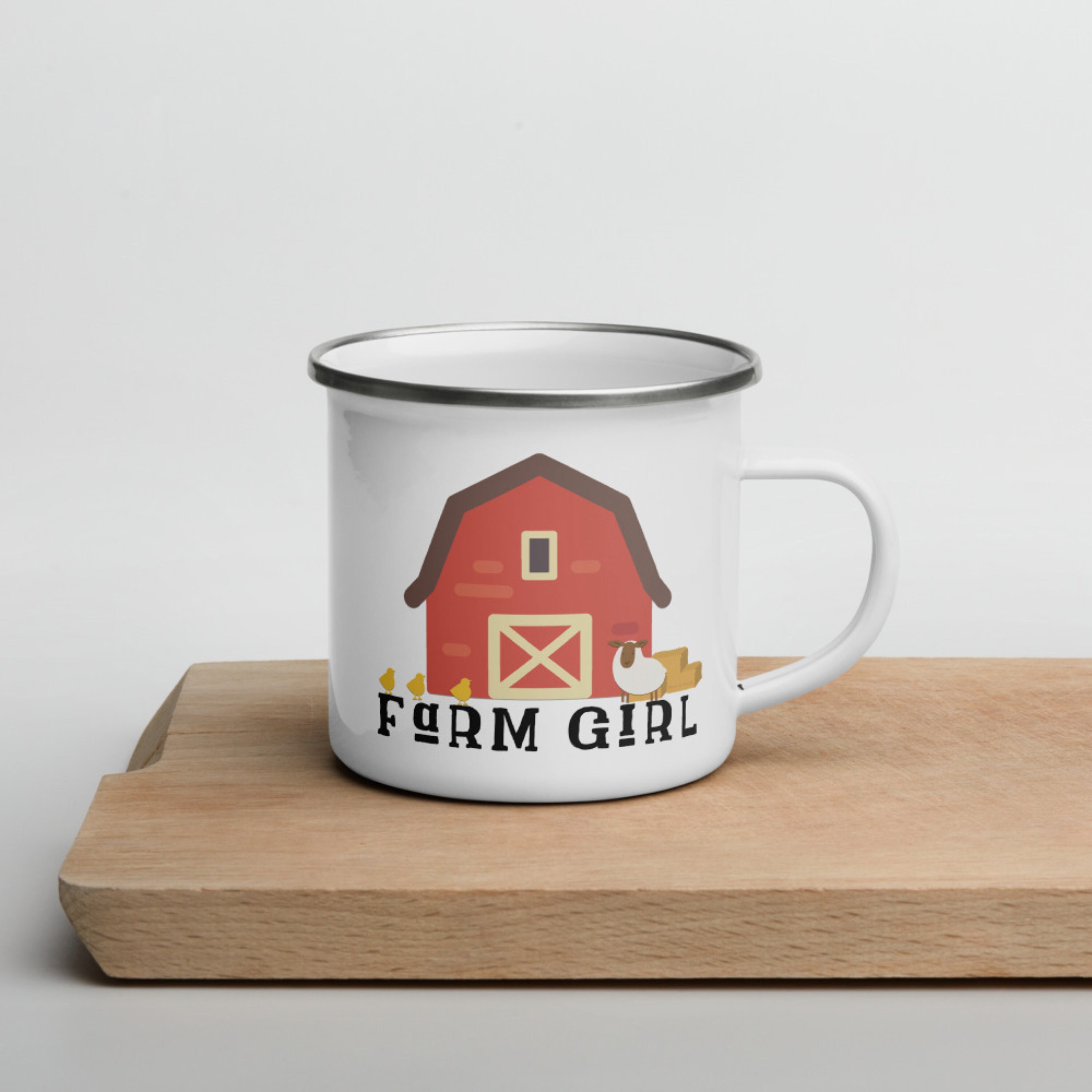 Farm Girl Enamel Mug, Farmhouse Mug, Farm Life, Farm Lover Mug, Chicken ...