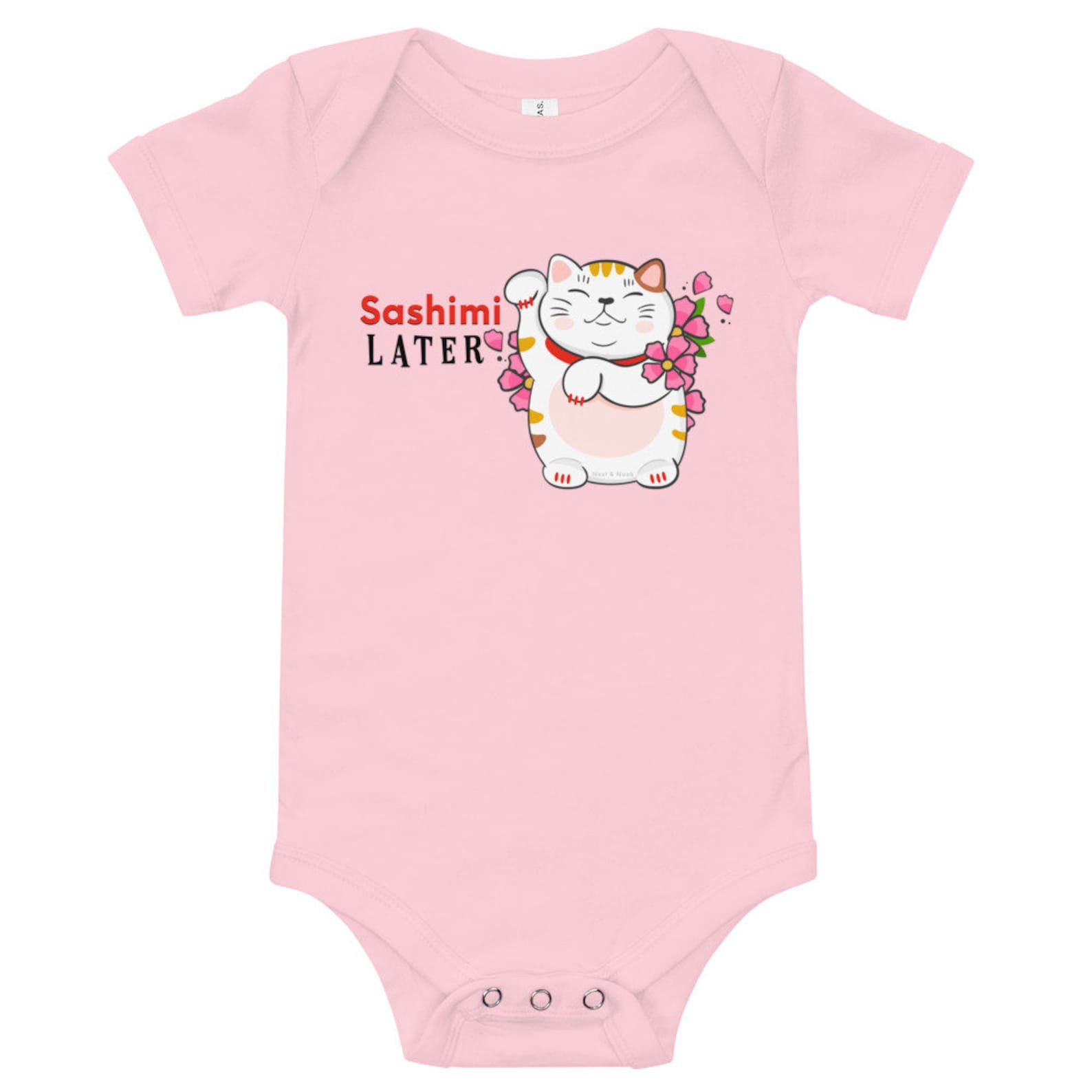 Sashimi Later Baby Onesie, Funny Cat Onesie, Retro Cat Baby One Piece ...