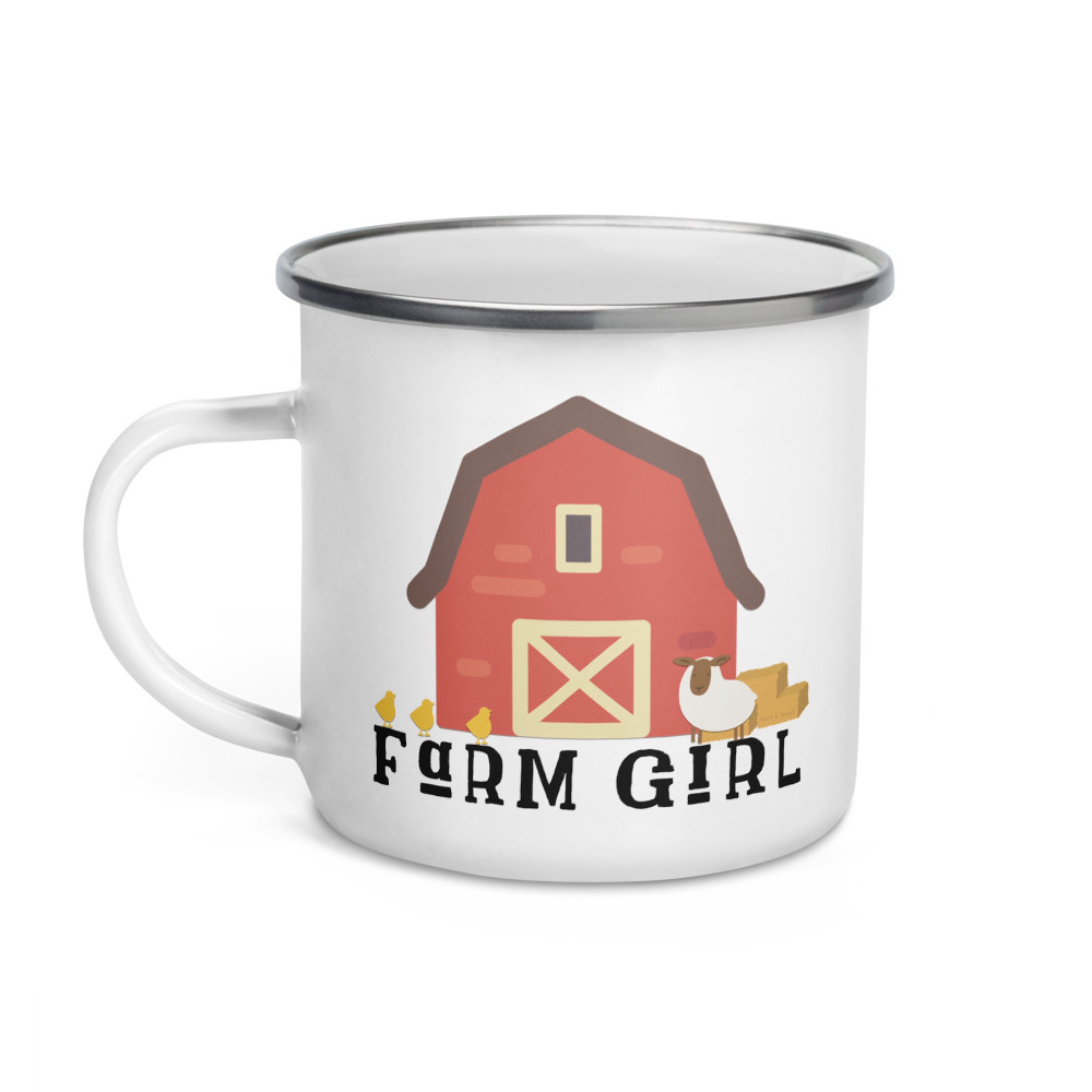 Farm Girl Enamel Mug, Farmhouse Mug, Farm Life, Farm Lover Mug, Chicken ...