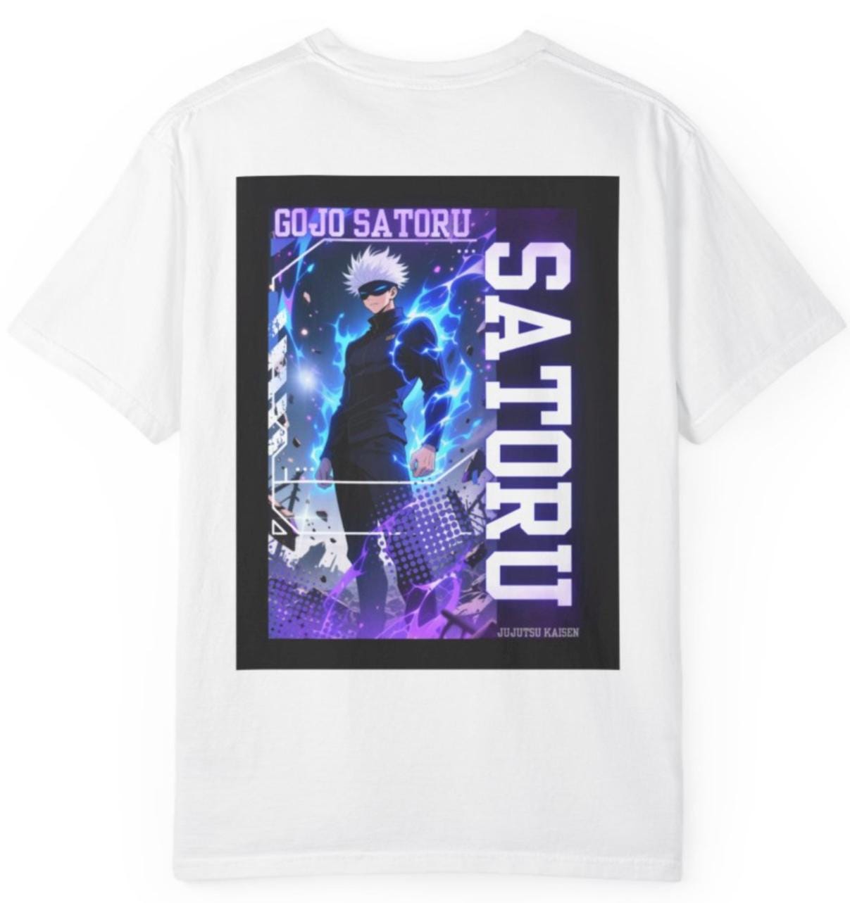 Gojo Satoru Graphic T-shirt | Anime Character Tee, Purple Lightning ...