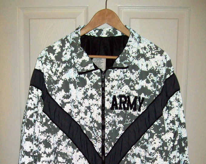 Vintage US Army Track Jacket Ipfu Reflective Camouflage ACU Gray ...