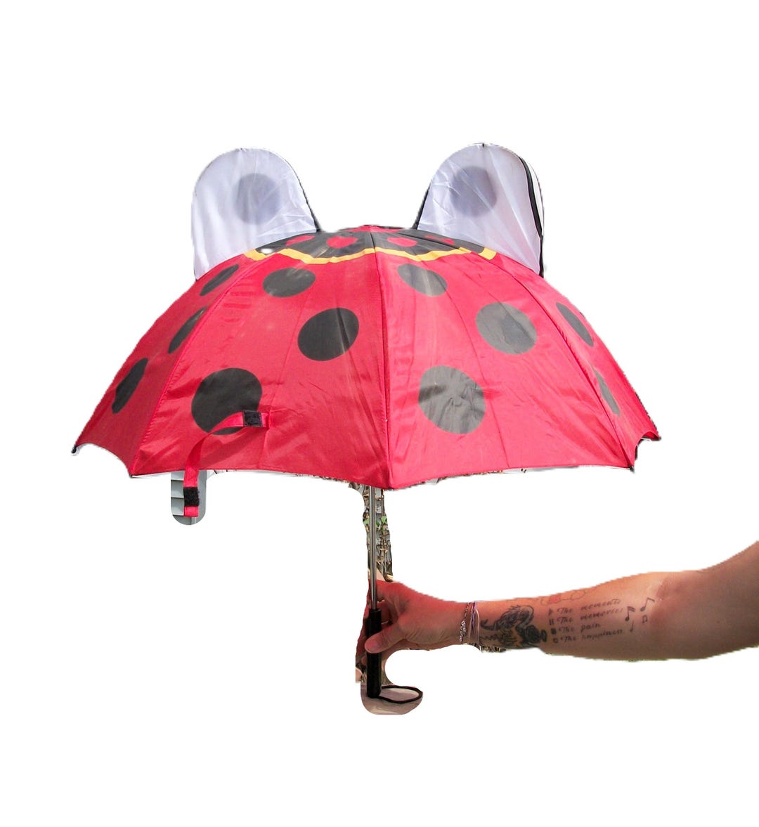 Vintage Red Lady Bug Rain Sun Travel Umbrella Metal & Plastic Frame ...