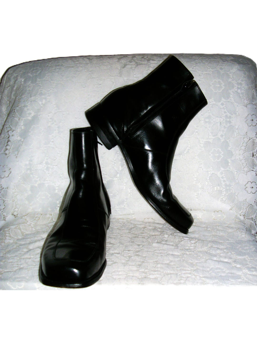 Vintage Black Leather Beatles Boots Florsheim Size 11 1/2 Mod USA Only ...