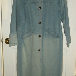 Vintage 1980s Blue Jean Denim Barn Coat Duster Jacket Red - Etsy