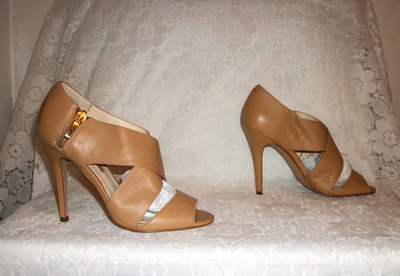 SAlE 50% OFF Vintage Ladies Beige Tan Leather Open To… - Gem