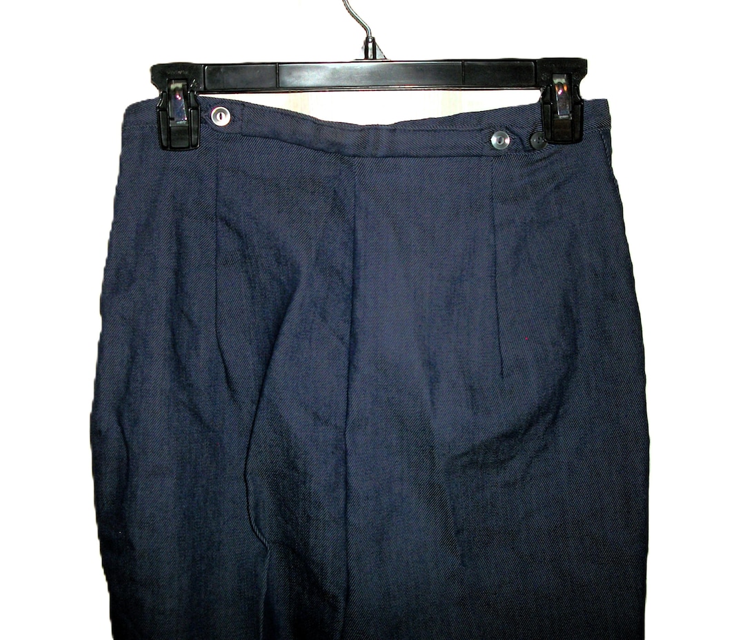 Vintage 1950s Blue Jean Pencil Pants Denim Slacks Metal Side Zipper ...
