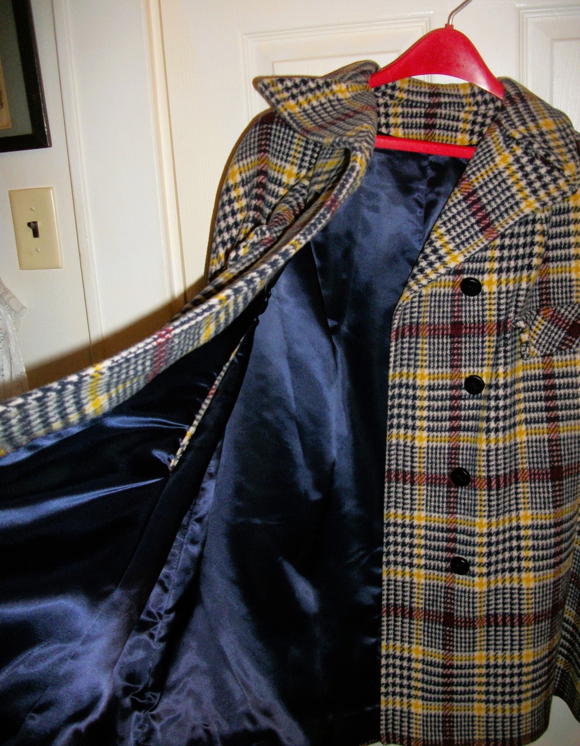 Vintage 1950s Plaid Wool Double Breasted Cape by Dee Dee Deb - Etsy
