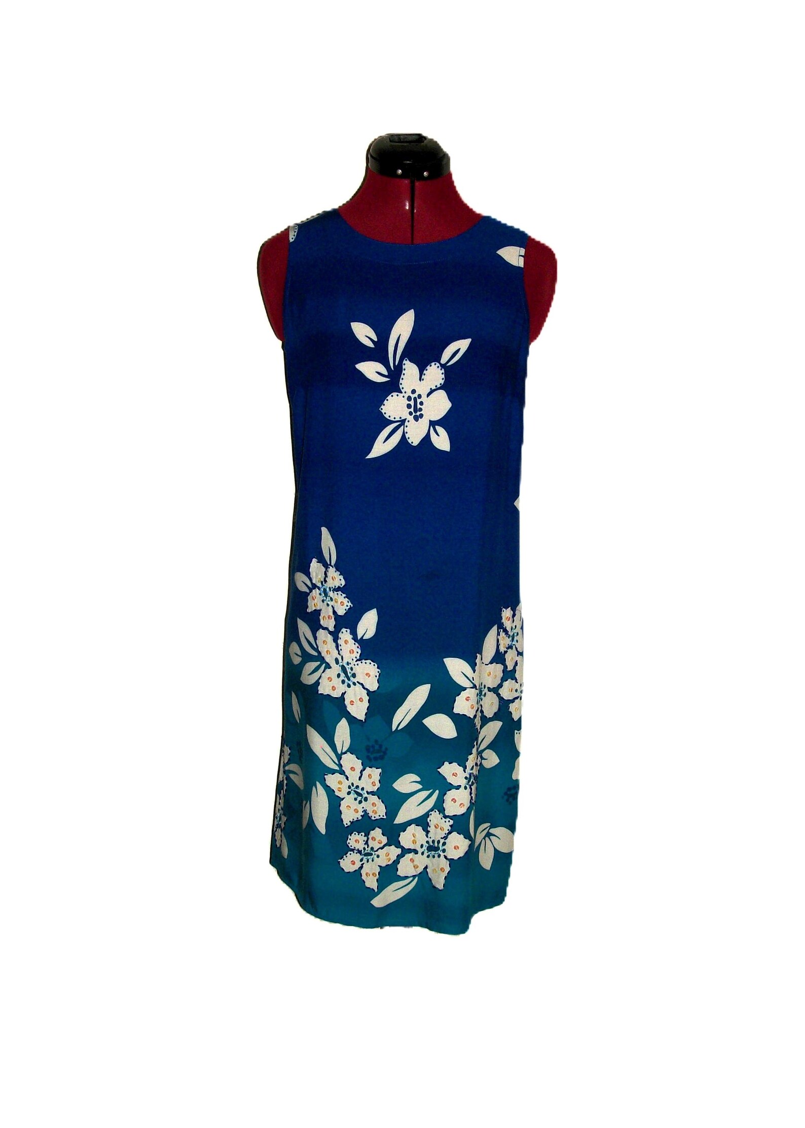Sale 90% OFF Vintage Blue Tank Dress Floral Sundress Size 4 Only 1 ...