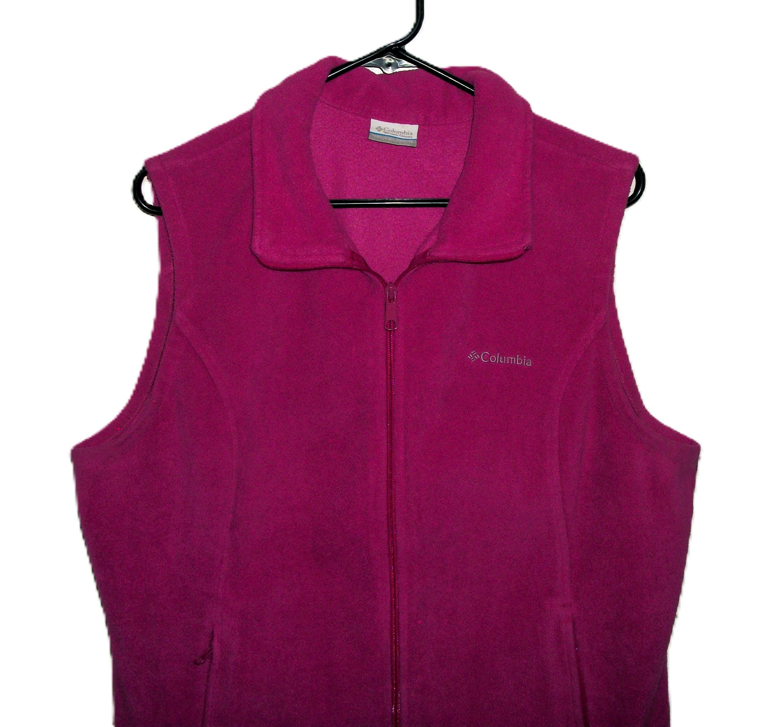 Vintage Pink Fleece Vest W POCKETS Columbia Large Only 8 USD - Etsy