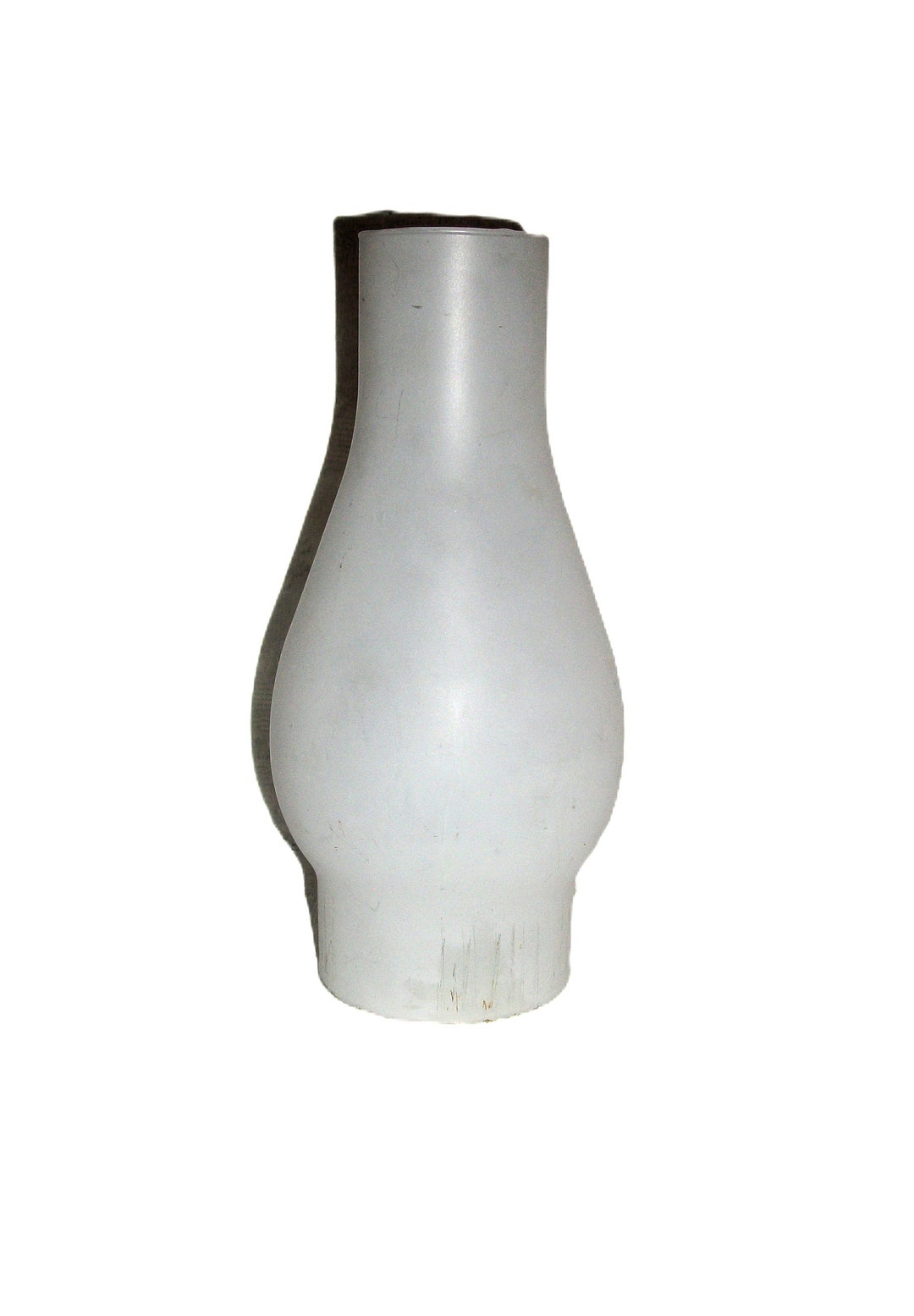 Vintage Frosted Glass Chimney Replacement Globe Oil Lamp Shade 8 1/2 ...