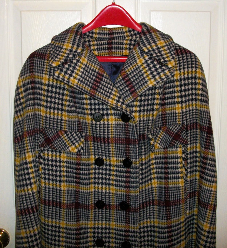Vintage 1950s Plaid Wool Double Breasted Cape by Dee Dee Deb - Etsy