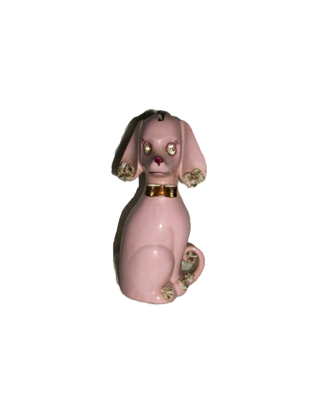 Vintage 1950s Kitsch Pink Poodle Dog Coin Bank Puppy Pottery Figurine ...
